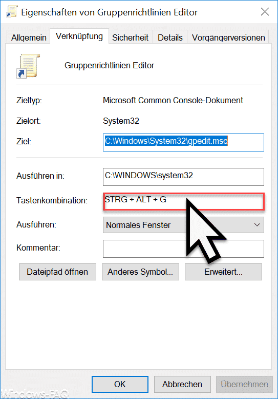 Windows Programme schnell per Tastenkombination starten (STRG + ALT ...