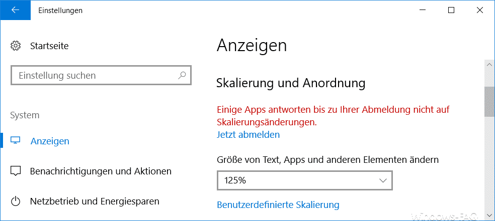 Bildschirmanzeige bei Windows 10 skalieren - Schriftgröße verändern ...