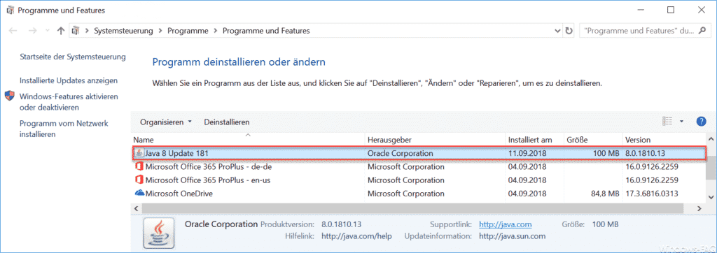 Abfragen welche Java Version aktuell installiert ist - Windows FAQ