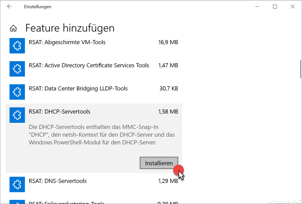 RSAT Tools installieren bei Windows 10 Version 1809 per Windows ...