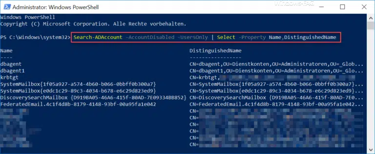 Userkonten Informationen aus dem Active Directory abfragen mit Get-ADUser - Windows FAQ