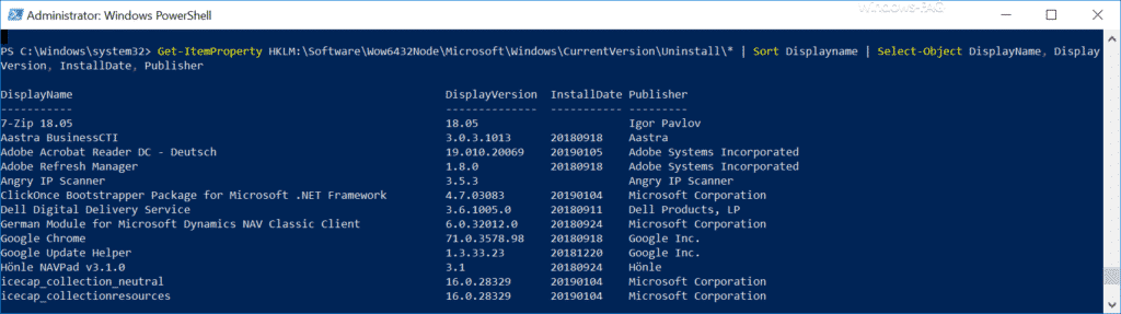 Software Inventarisierung per PowerShell Befehl - Windows FAQ