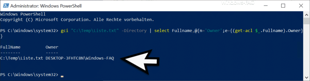 Besitzer einer Datei oder eines Ordners per PowerShell abfragen - Windows FAQ