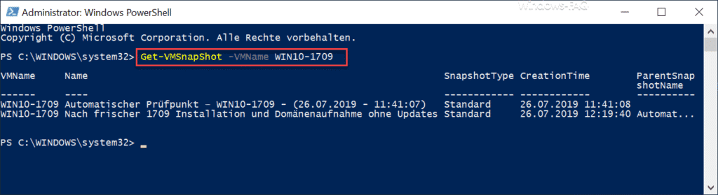 Snapshot einer Hyper-V VM per PowerShell erstellen und Prüfpunkte verwalten - Windows FAQ