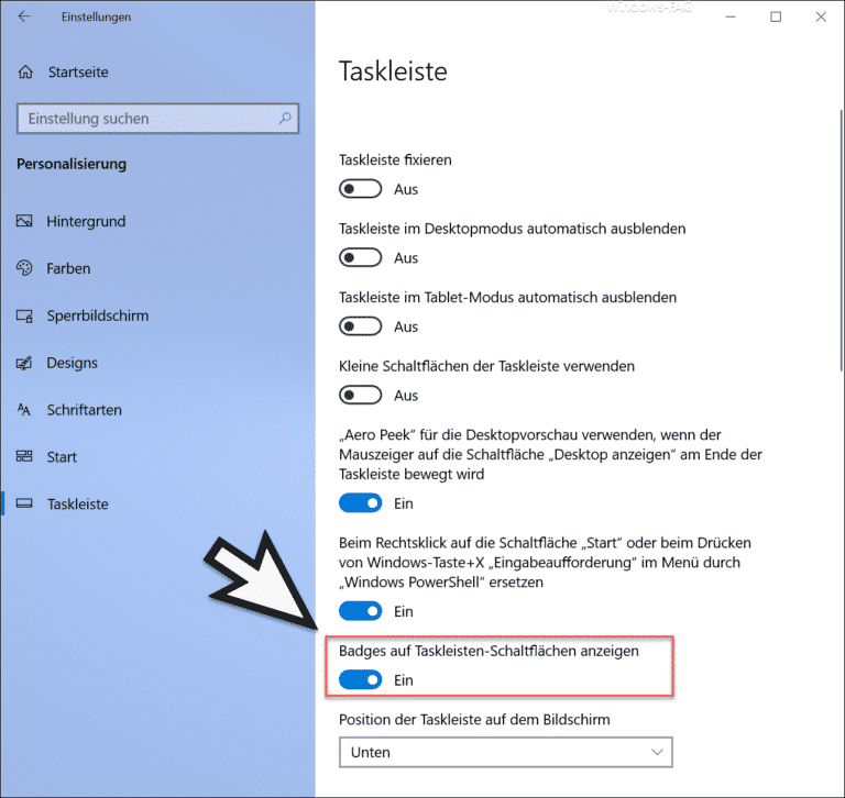 Badges in Windows 10 Taskleiste anzeigen oder deaktivieren - Windows FAQ