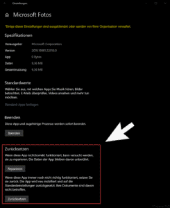 Microsoft Fotos kann nicht gestartet werden oder arbeitet sehr langsam ...