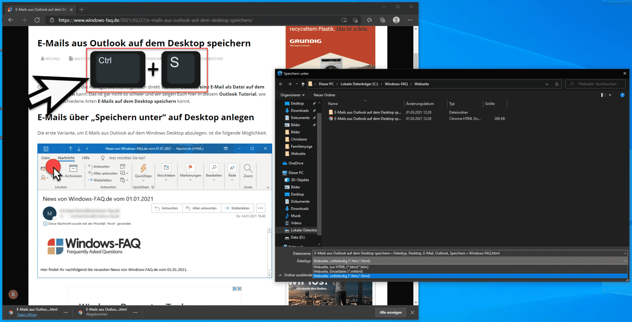 Webseite als PDF speichern im Edge / Chrome - Windows FAQ