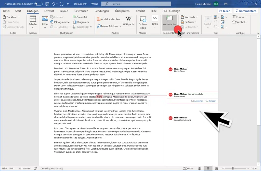 Im Word Kommentare löschen, anlegen oder auflösen - Windows FAQ