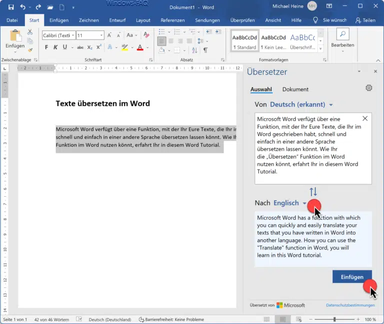 Word Text als Blocksatz formatieren - Windows FAQ