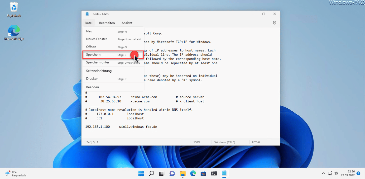 Windows 11 HOSTS Datei bearbeiten - Windows FAQ