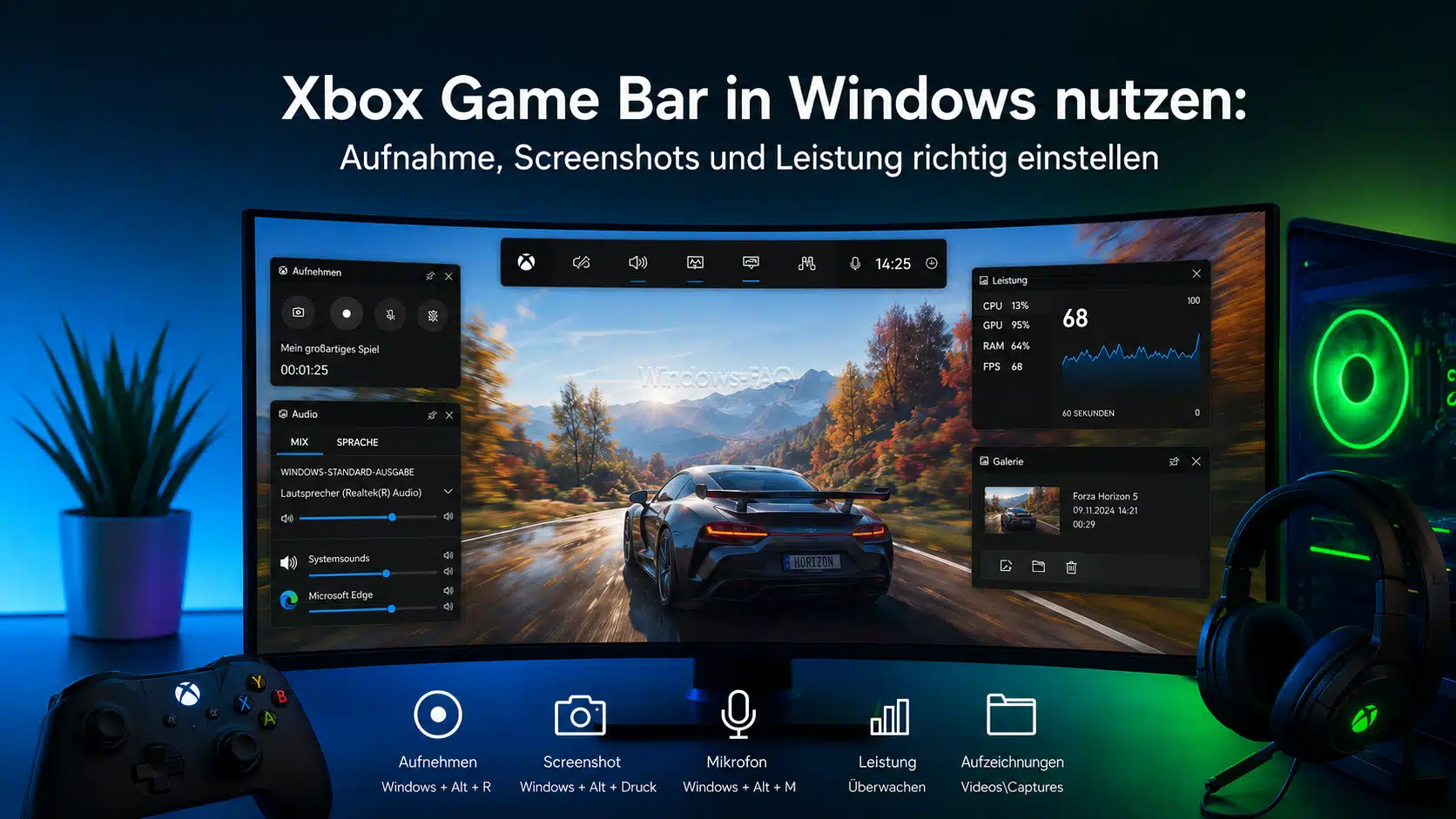 Xbox Game Bar in Windows nutzen: Aufnahme, Screenshots und Leistung ...